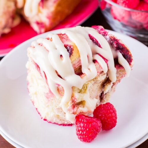 Homemade Raspberry Cinnamon Rolls with Cream Cheese Frosting ...